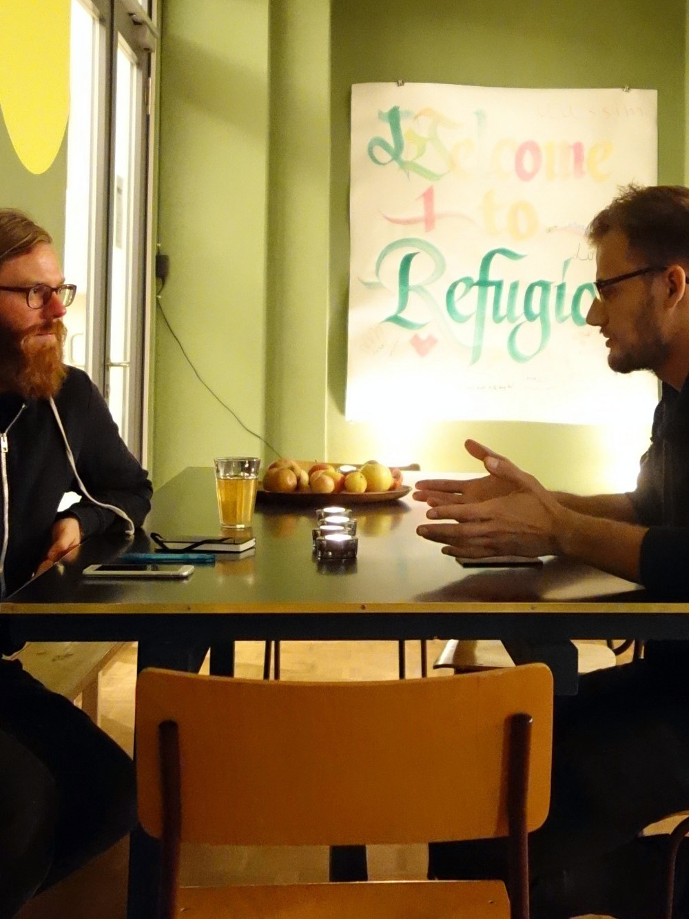 Refugio Berlin from now on with a CO-WC sign in the café